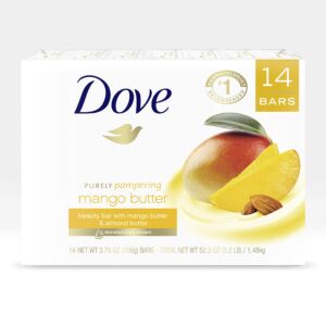 dove beauty bar with mango butter 14 bars to moisturize dry skin more moisturizing than bar soap 3.75 oz