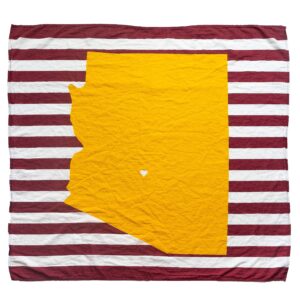 twig & bale tempe arizona state baby blanket organic cotton muslin swaddle blanket - 47" x 43" - fans of arizona state baby gift for boys girls sun devils receiving blankets