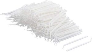 plastic household teeth cleaning tool curved hook toothpicks white (300pcs)