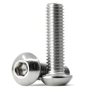 10-24 x 1-1/2" button head socket cap bolts screws, 304 stainless steel 18-8, allen hex drive, fully machine thread, 50 pcs