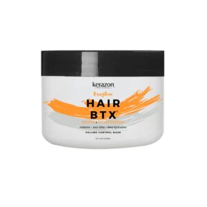 kerazon brazilian hair btx treatment mask 8oz 236ml provides repair for damaged, dry, smoothing, deep conditioning and hydration, nutrition, shine, softness, volume control and smoothness.