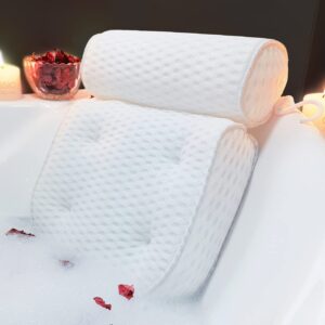 aeroivi bathtub pillow headrest bath pillows for tub neck and back support with non slip suction cups spa bath cushion relaxing bathroom accessories