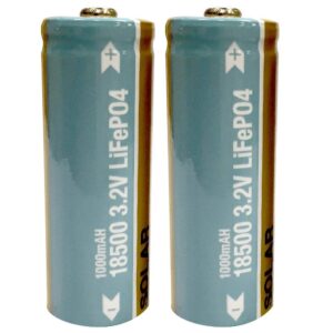 hampton bay lithium phosphate 1000mah solar rechargeable 18500 3.2v lifepo4 batteries (2-pack)