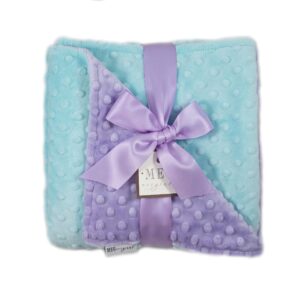 meg original lavender & aqua minky dot baby girl blanket