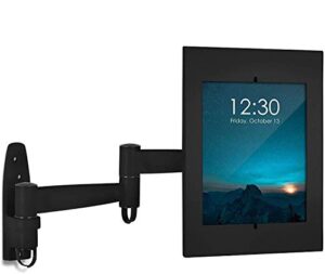 mount-it! swing arm wall mount for ipad, ipad pro, ipad air, samsung tab a | articulating ipad 10.2 locking kiosk | secure tablet wall mount compatible with 10.2 and 10.5" tablets (mi-3774b_g7), black