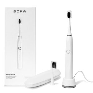 boka electric toothbrush with 2 heads - rechargeable sonic powered tooth brush - bristles for deep cleaning - dentist recommended oral care - charging base with micro usb (adults electric toothbrush)