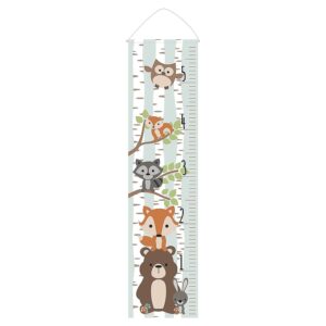 fun express woodland animal growth chart - kids room wall decor - colorful animal design for tracking growth - educational & interactive - perfect for nursery or playroom - 1 piece - 36" x 10"