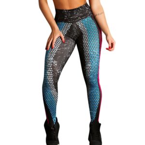 f_gotal womens yoga pants high waist tummy control digital print stretchy workout leggings fitness gym jogger sweatpants multicolor