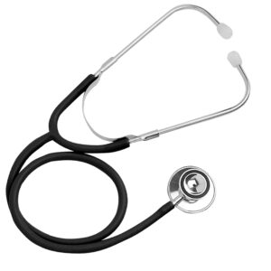 classic dual head stethoscope for medical and home use - ideal for nurses, medical students, doctors, emts - diagnostic stethoscope for basic heart + lung assessments (black)