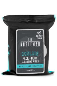 the nobleman men's cooling face + body cleansing wipes, eucalyptus - 30 count