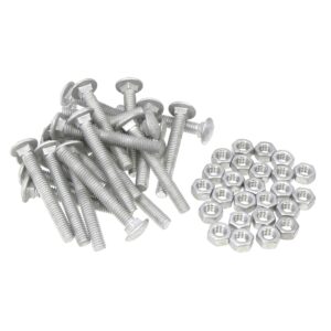 5/16" x 2 1/2" long carriage bolts with nuts, galvanized steel (set of 25)