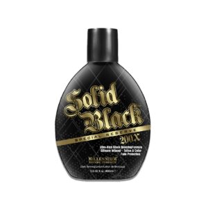 millennium tanning solid black special reserve 200x, tanning lotion w/tattoo protector, 13.5 ounces