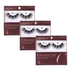 i-envy 3 pairs false eyelashes c curl natural lashes salon lash extension effect