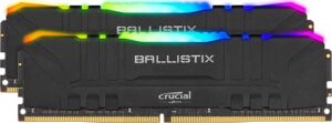 crucial ballistix rgb 3000 mhz ddr4 dram desktop gaming memory kit 32gb (16gbx2) cl15 bl2k16g30c15u4bl (black)