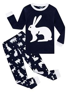 little boys girls rabbit easter pajamas bunny cotton blue pjs kid 6