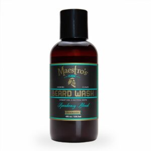 maestro's classic beard wash | anti-itch, deep cleaning, non-drying, fully hydrating gentle cleanser for all beard types & lengths- speakeasy blend, 4 ounce