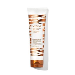 mizani 25 miracle leave-in cream | adds lightweight moisture & touchable softness | heat protectant treatment | with coconut oil | for curly hair | 8.5 fl. oz.