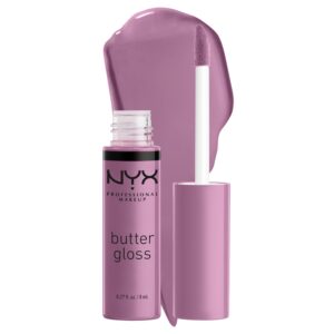 nyx professional makeup butter gloss, non-sticky lip gloss - marshmallow (muted lilac)