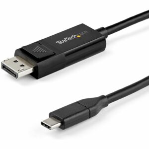 startech.com 6ft (2m) usb c to displayport 1.4 cable 8k 60hz/4k - bidirectional dp to usb-c or usb-c to dp reversible video adapter cable -hbr3/hdr/dsc - usb type c/tb3 monitor cable (cdp2dp142mbd)