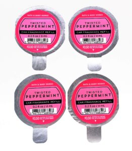 bath body works scentportable car fragrance refill - twisted peppermint - 4 pk - 0.2 oz each – 2019