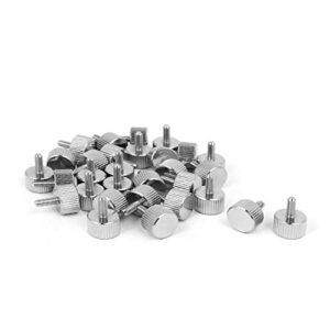 new lon0167 m3x8mm nickel featured plated flat head reliable efficacy knurled thumb screw 30pcs for computer pc case(id:367 07 b7 8cd)