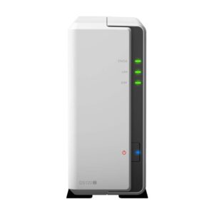 synology diskstation ds120j mini desktop nas server, marvell armada 3700 88f3720, 512mb ddr3l, 8tb sata, synology dsm software