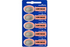 murata cr1632 battery dl1632 ecr1632 3v lithium coin cell (5 batteries)