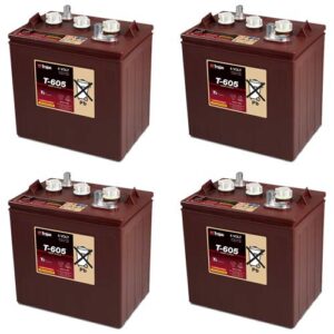 trojan t605 6 volt, 210 ah deep cycle battery - 4 pack