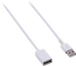 philips 6ft. (1.8m) usb 2.0 charging extension cable, usb-a male to usb-a female extender, sleek white finish, high speed, works with windows 7+ and mac, works with andriod and ios devices swu2801n/27