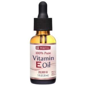 de la cruz vitamin e oil for face 28,000 iu - no preservatives, artificial colors or fragrances, made in usa 1 fl. oz.