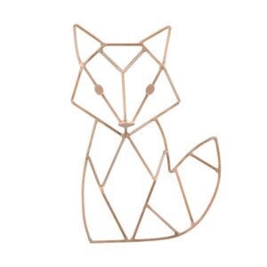 nojo fox shaped wire nursery wall décor, copper finish