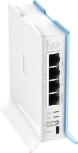 mikrotik hap lite tc home access point 2.4 ghz dual chain with 4x ethernet ports and usb power supply tower case