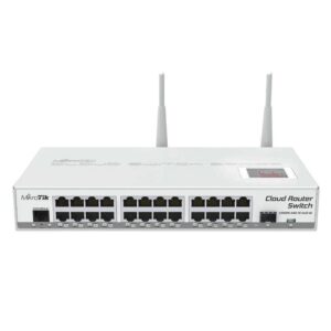 mikrotik crs125-24g-1s-2hnd-in switch 2.4ghz with 24x gbit ports 1x sfp port 2x 4dbi built in antennas