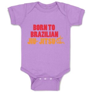 custom baby bodysuit born to brazilian jiu jitsu sport martial arts funny cotton boy & girl baby clothes lavender design only newborn