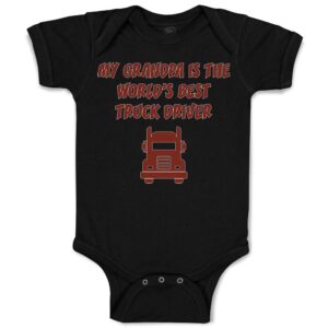 baby bodysuit my grandpa is the world's best truck driver grandfather boy & girl baby clothes funny cotton black design only 6 months