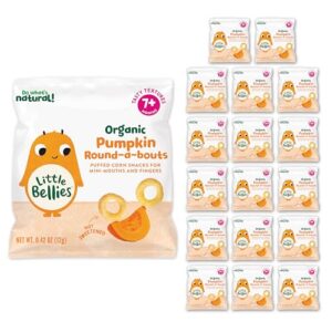 little bellies organic pumpkin round-a-bouts, 0.42 ounce bag (pack of 6)