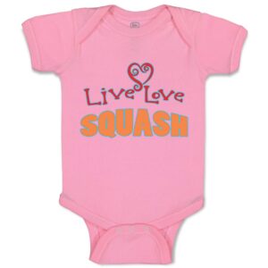 custom baby bodysuit live love squash sport funny cotton boy & girl baby clothes soft pink design only 6 months