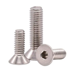 #10-24 x 1/2" flat countersunk head socket cap screws, 304 stainless steel 18-8 ss, full machine thread coverage, allen hex drive, 50 pcs