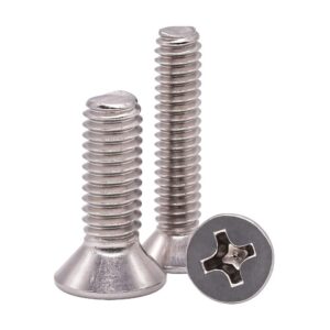 1/4-20 x 1 flat countersunk head machine screws, phillips drive, 304 stainless steel 18-8, full thread, coarse thread unc, 25 pcs