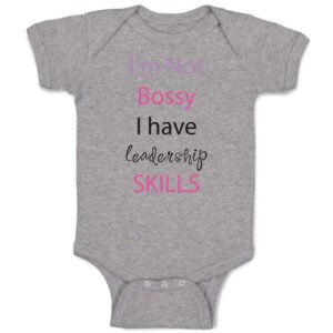 custom baby bodysuit i'm not bossy have leadership skills funny humor funny cotton boy & girl baby clothes oxford gray design only 12 months