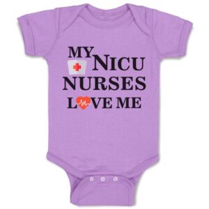 cute rascals baby bodysuit my nicu nurses love me baby primie funny humor boy & girl baby clothes funny cotton lavender design only newborn