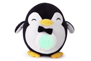 baby sleep soother penguin, white noise machine, crib toy with cry activated sensor, unique baby girl gifts & baby boy gifts, woodland baby shower gifts, portable sleep aid night light