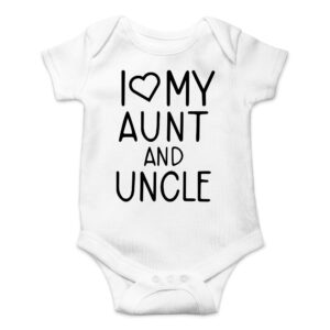 cbtwear i love my aunt and uncle baby bodysuit - cute unisex newborn clothing funny infant unisex outfit (newborn, white)