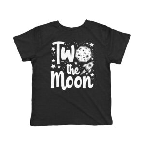 toddler two the moon tshirt funny second birthday tee funny toddler shirts birthday apparel for toddler funny space t shirt toddler graphic tees black 2t