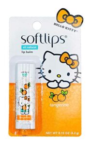 softlips limited edition hello kitty all natural tangerine lip balm, 0.15 oz