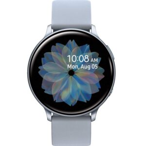 samsung galaxy watch active2 (silicon strap + aluminum bezel) bluetooth - international (cloud silver, r820-44mm) (renewed)