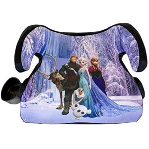 kidsembrace disney frozen backless booster car seat with seatbelt positioning clip, elsa, anna, olaf and kristoff