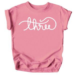 olive loves girls cursive three shirt for toddler girls 3rd birthday outfit mauve shirt