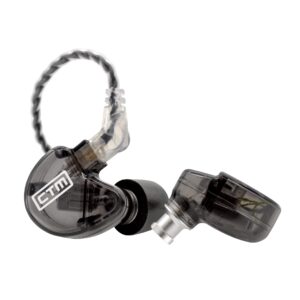 ctm ce320 triple driver in-ear monitor | noise isolating professional musician wired in-ear monitor | detachable cable (smoke)