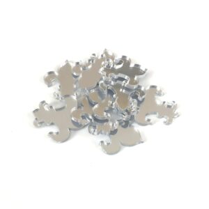 super cool creations fleur-de-lis shaped crafting mirrors, set of 10, many colours, shatterproof acrylic, silver mirror, pack of 10 x 5cm